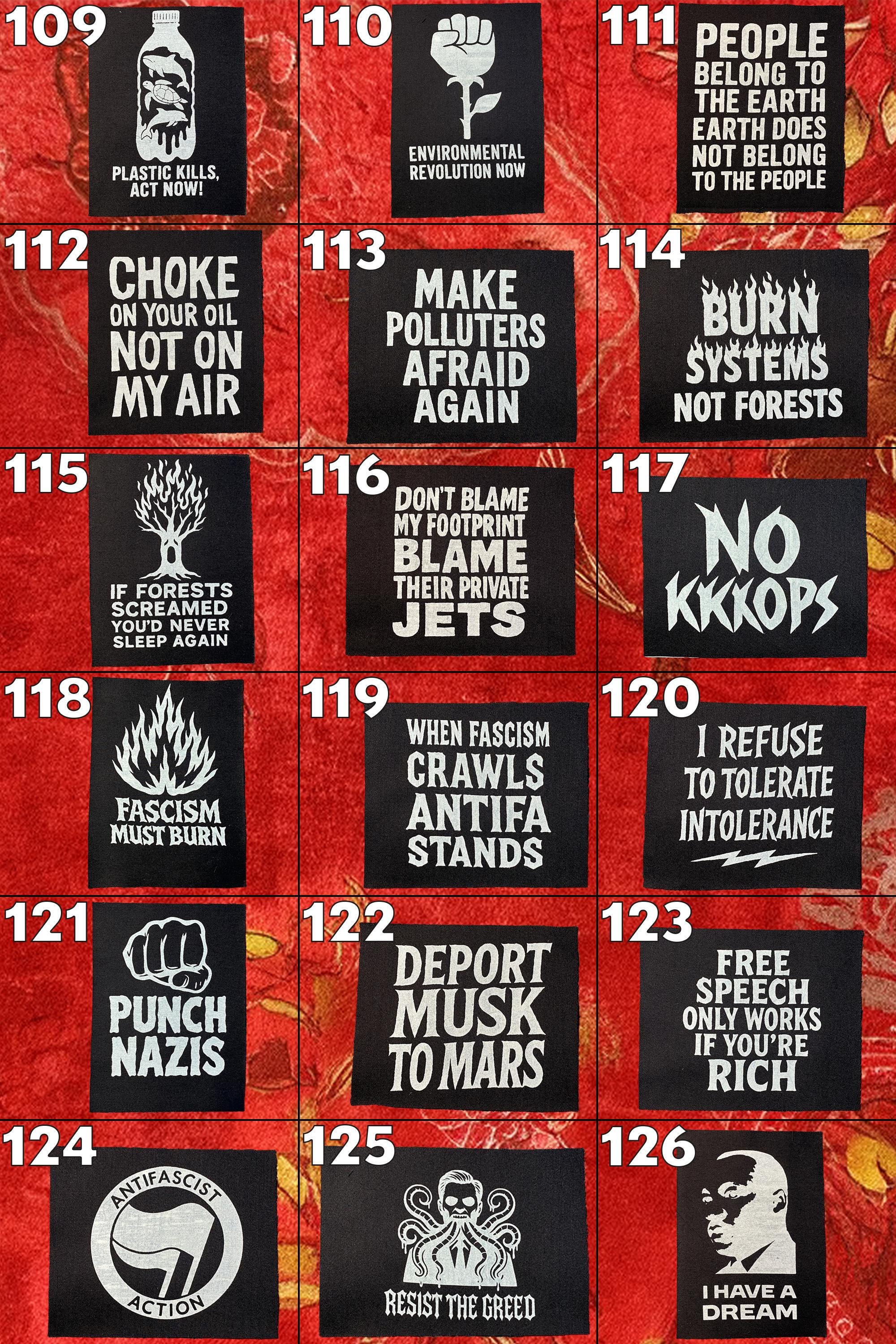 Pick Any 10 Punk Patches: Anarchist, Queer, BLM Fabric Patch Set - Etsy