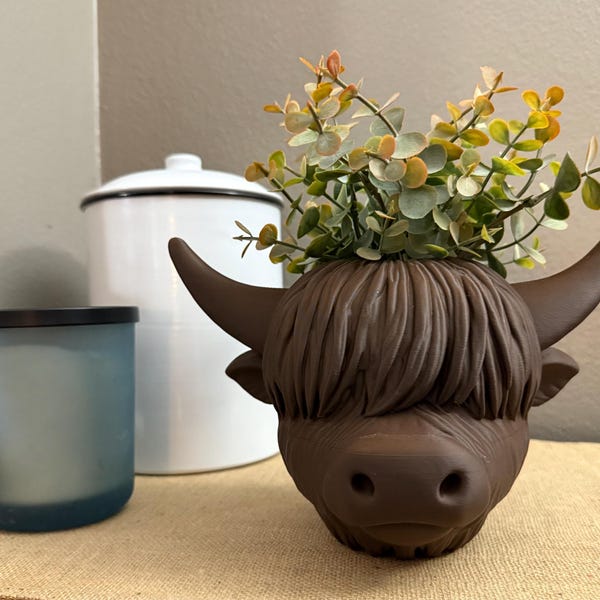 Wooden Cow Planter - Etsy