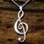 Silver Bass Clef Pendant, Bass Clef Necklace, Sterling Silver Jewelry ...