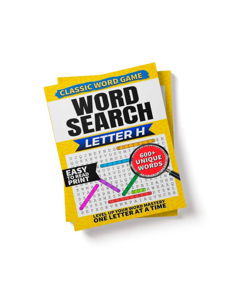 Letter H Word Search PDF | 600+ Words Large Print Printable Puzzle Book ...