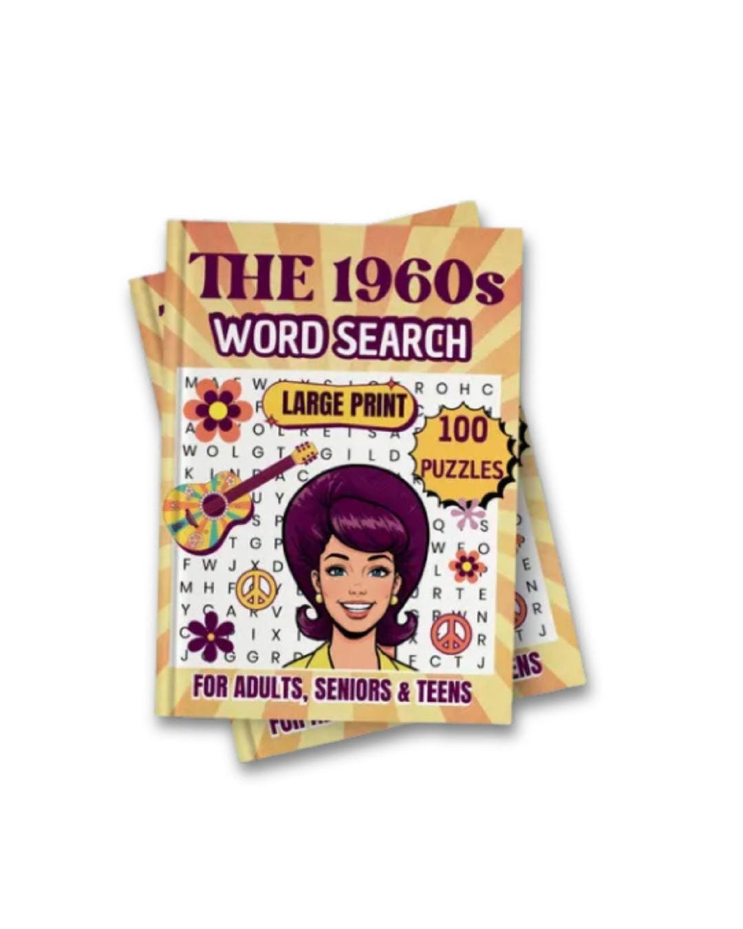 1960s Word Search Book: Retro Puzzle Brain Games for Adults - Etsy