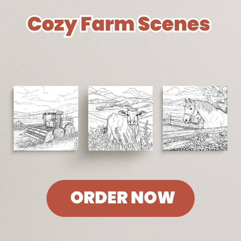Cozy Farm Scenes Coloring Book: Rustic Country Printable Art - Etsy