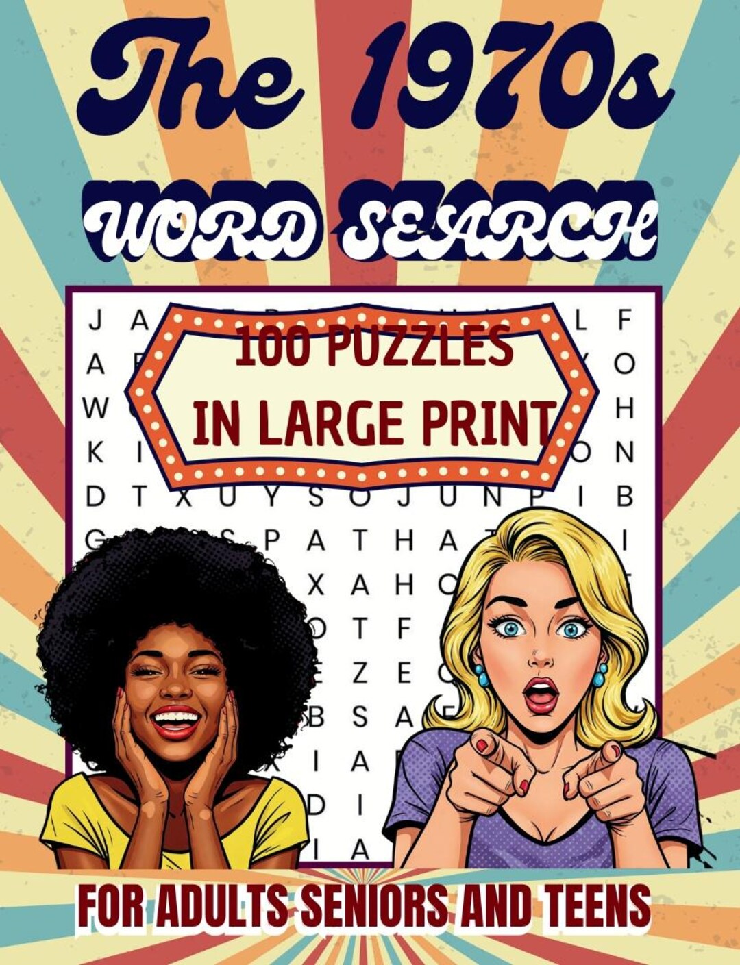 1970s Word Search Puzzle Book | Large Print Retro Puzzles for Adults ...