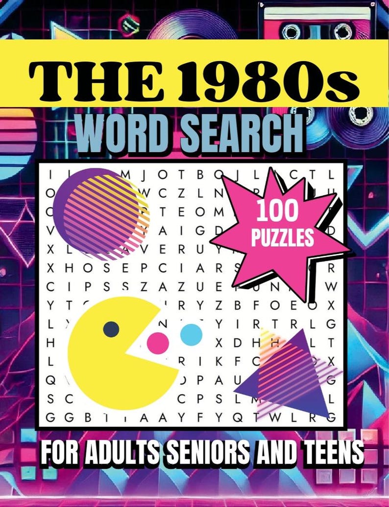 1980s Word Search Puzzle Book PDF | 100 Large Print Retro Games ...