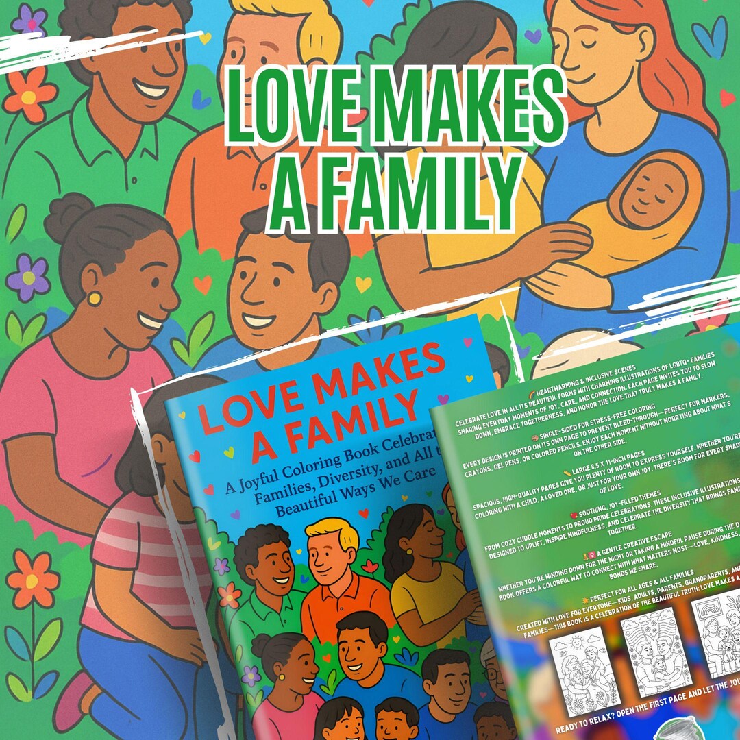 LGBTQ Coloring Book Printable: Inclusive Diverse Characters, Joyful ...