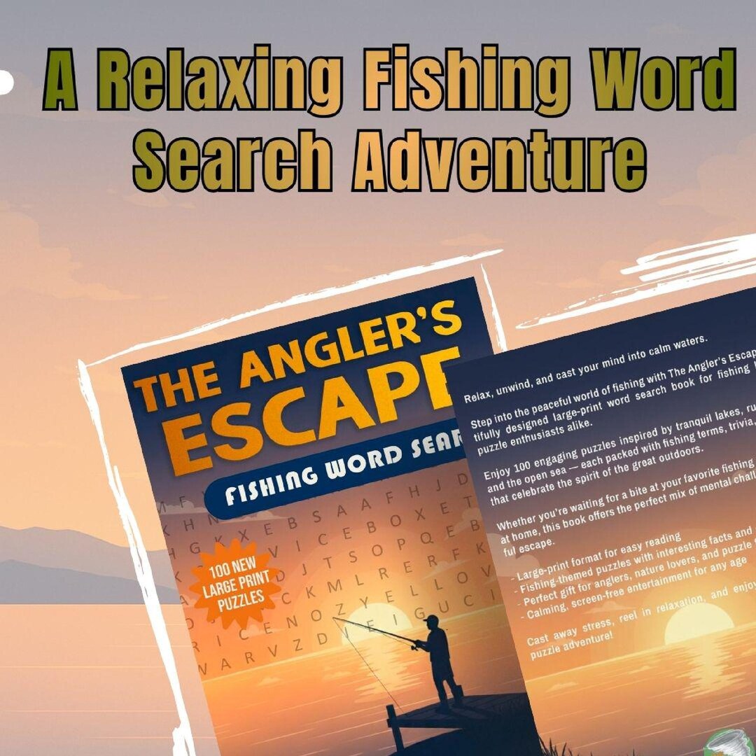 Fishing Word Search Book: Angler's Escape, Large Print Puzzles - Etsy