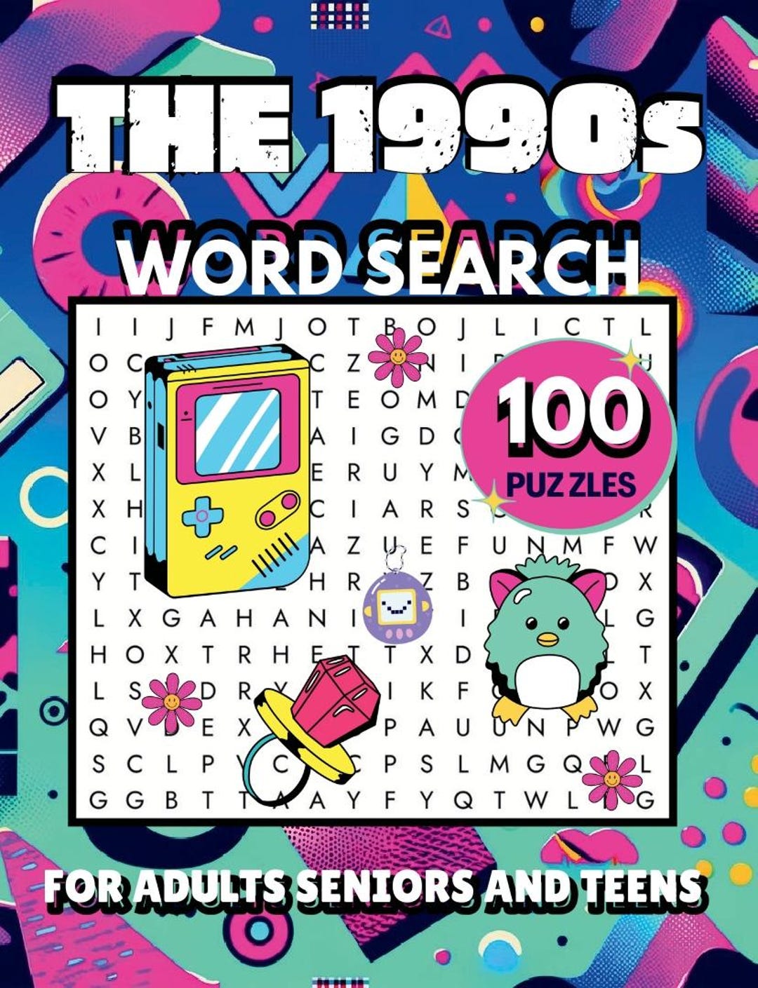 1990s Word Search Puzzle Book Large Print Retro Puzzles for Adults ...