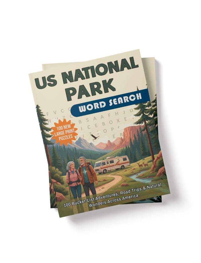US National Park Word Search Book | 100 Large Print Puzzles | Travel ...
