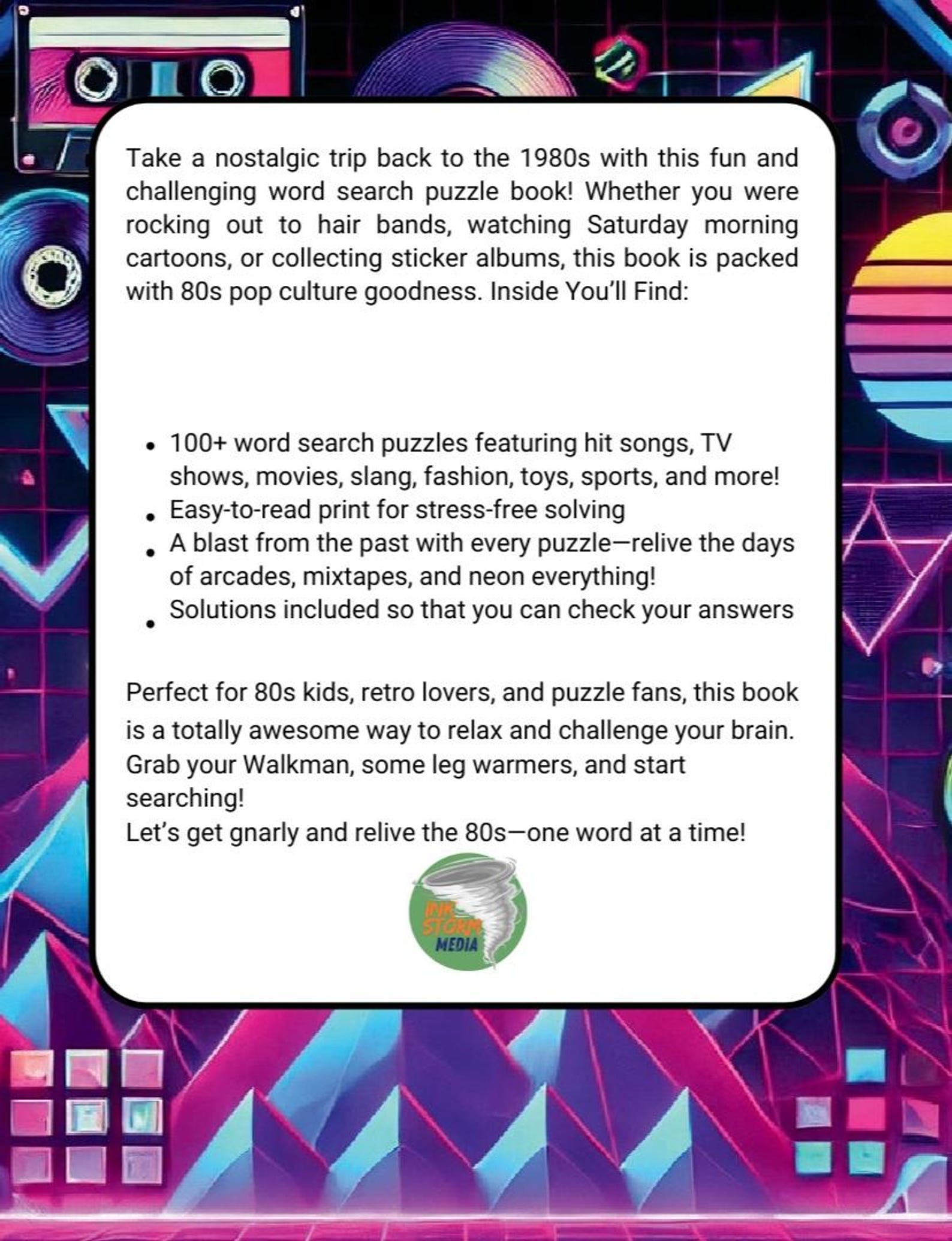 1980s Word Search Puzzle Book PDF | 100 Large Print Retro Games ...