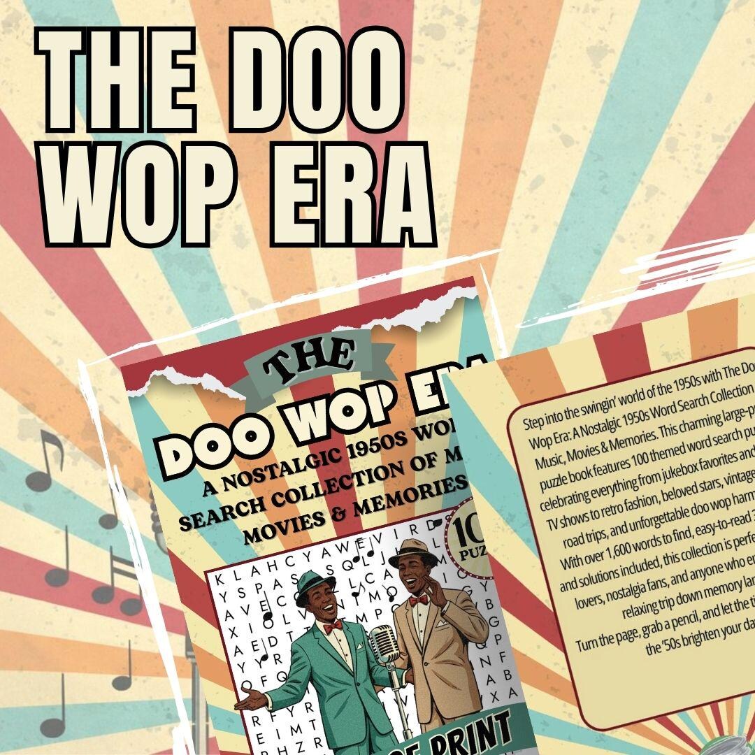 The Doo Wop Era 1950s Word Search Book • 100 Large-print Puzzles ...