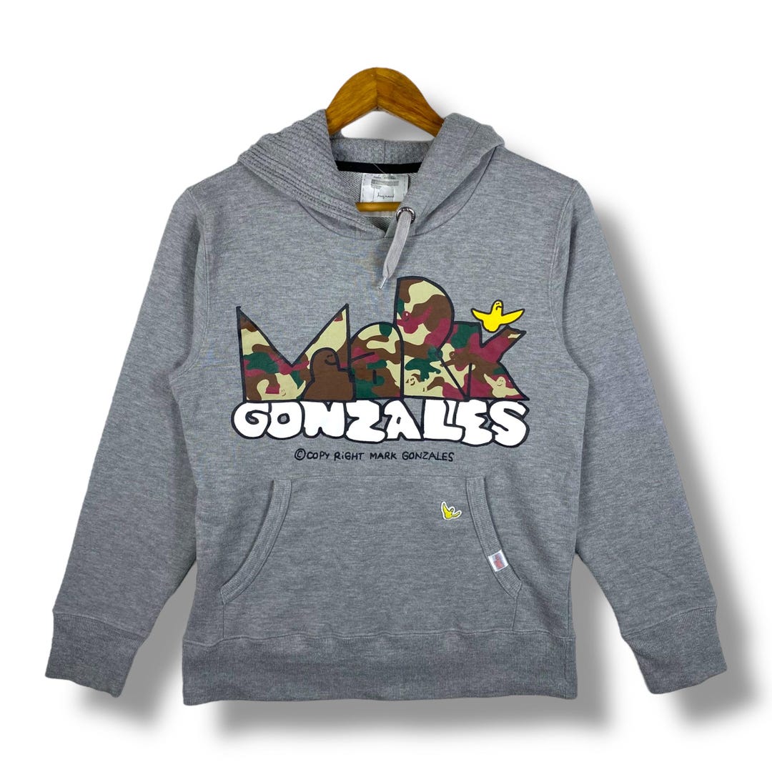 Vintage 00's MARK GONZALES Logo Hooded Pullover Medium Size American ...