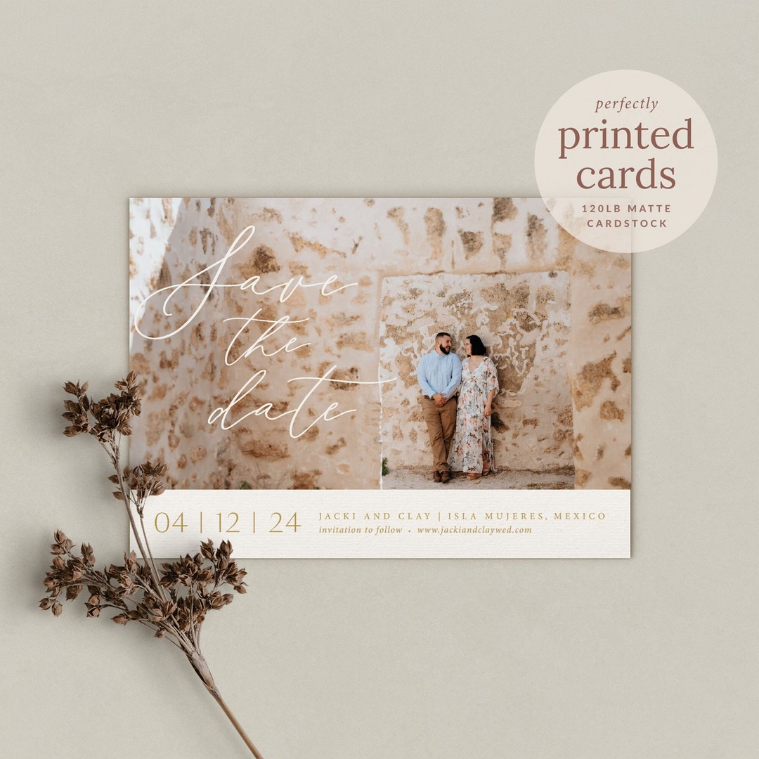 Printed Save the Date Card, With Photo, Addressed Envelopes - Etsy