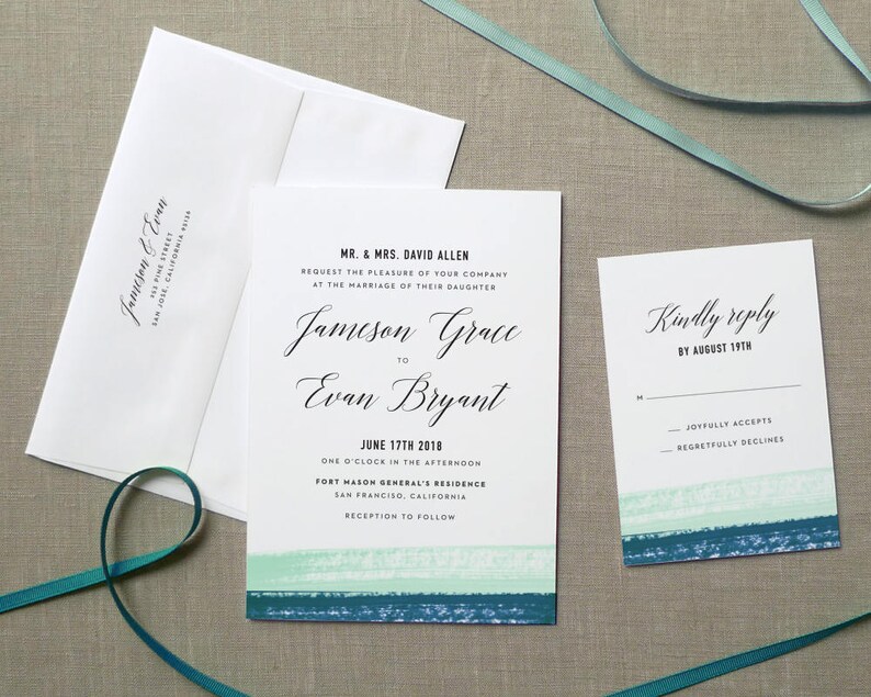Modern Elegant Wedding Invitations Printed Sample - Etsy