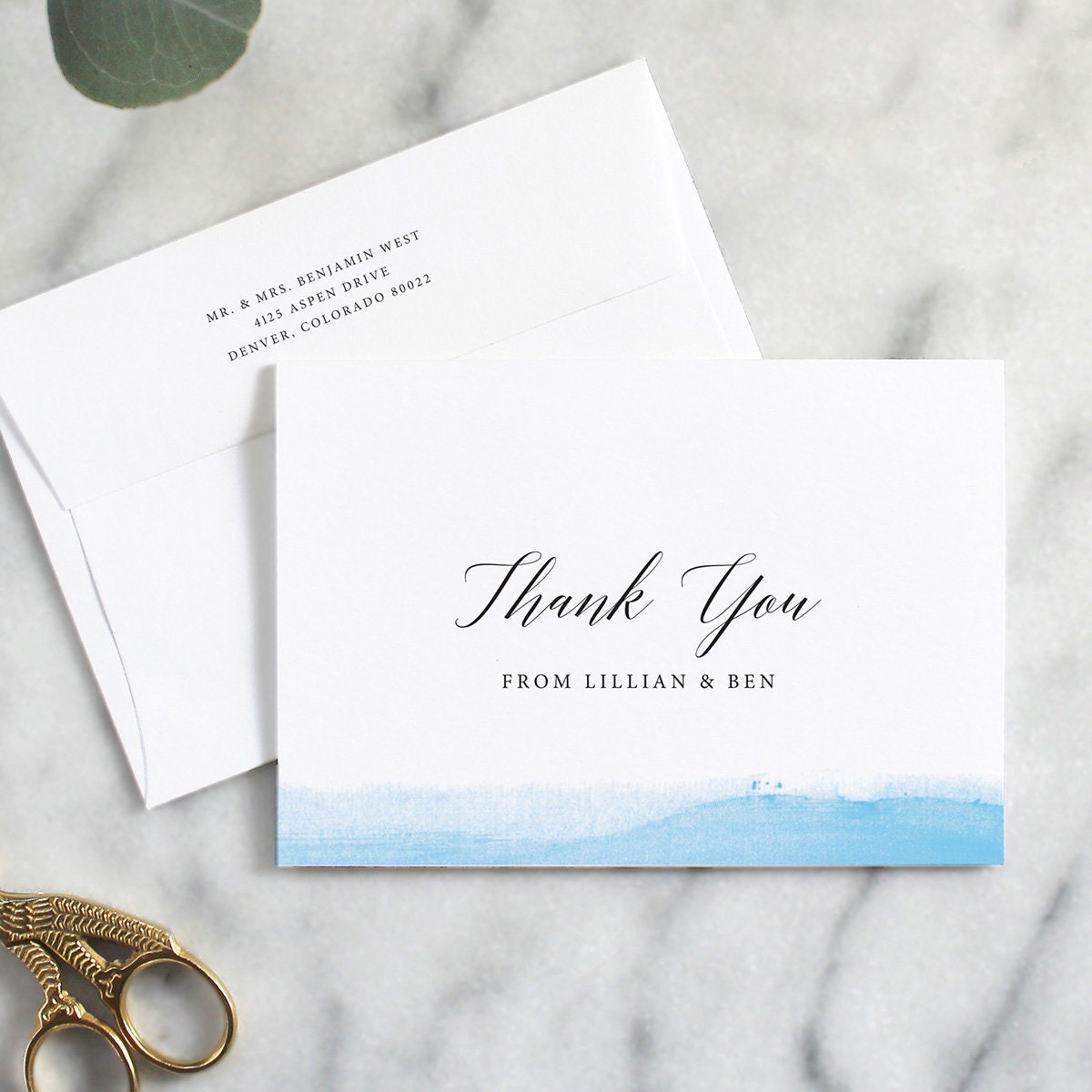 Wedding Thank You Notes, Personalized Thank You Note, Printed Thank You ...