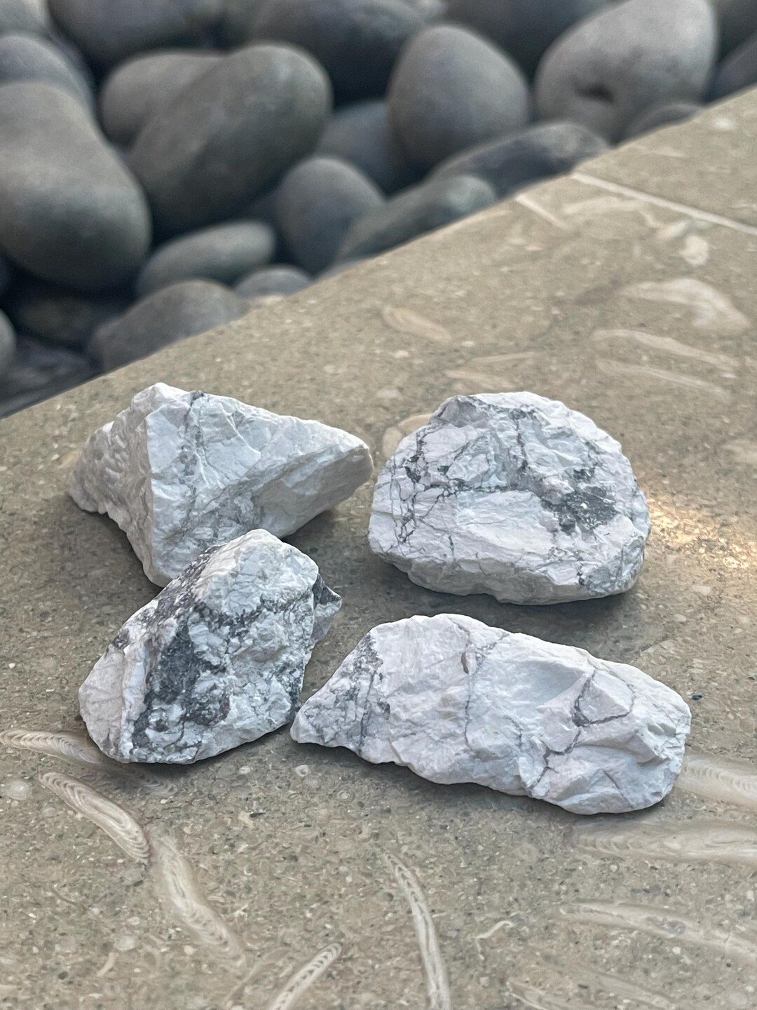 Howlite Stone Chunk, Real Raw Gemstone - Individual - Etsy