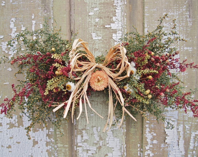 Small Country DRIED FLOWER Swag Rustic and Country Decor - Etsy