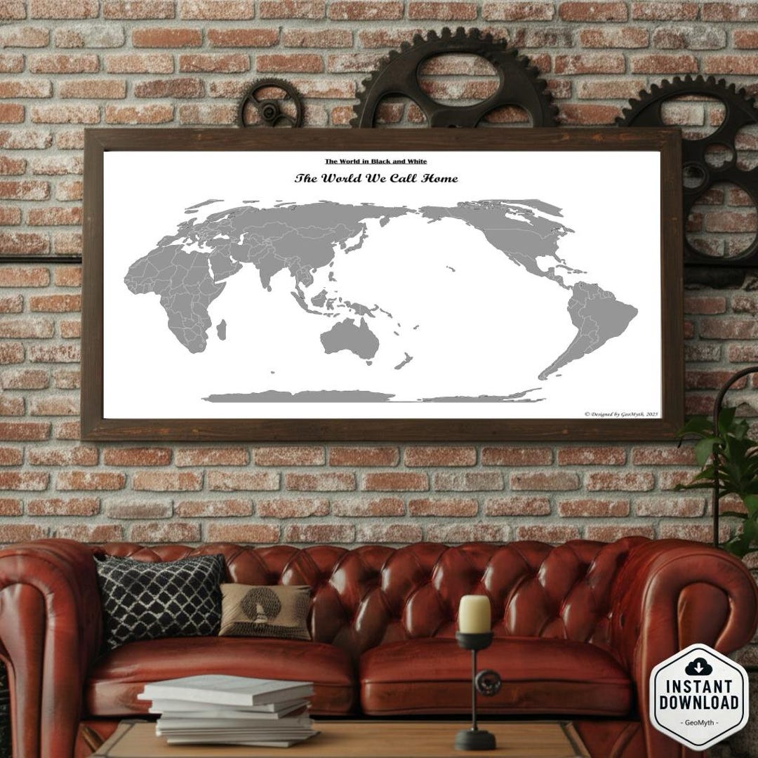 Printable Minimalist World Map (asia-pacific) – Unique Gift - Modern ...