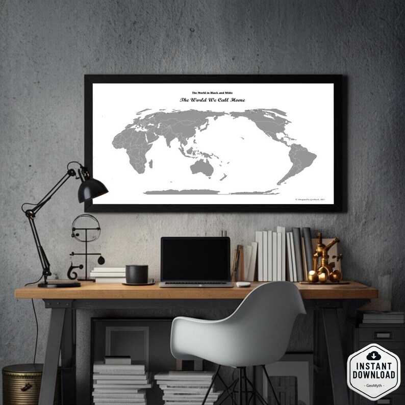 Printable Minimalist World Map (asia-pacific) – Unique Gift - Modern ...
