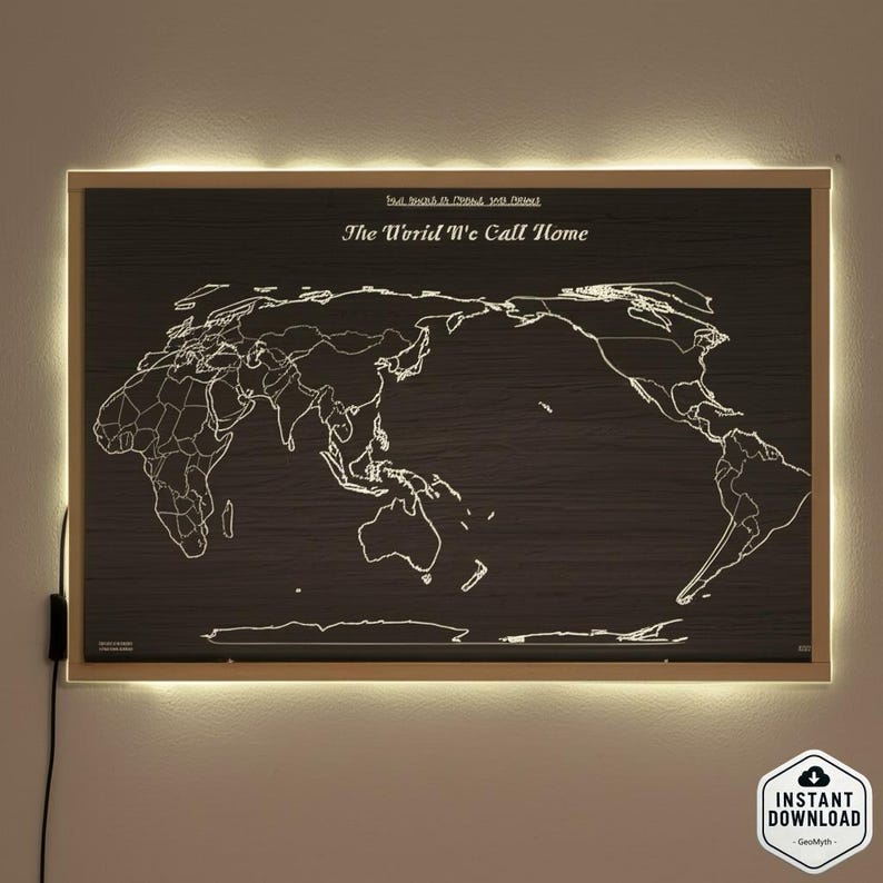 Printable Minimalist World Map (asia-pacific) – Unique Gift - Modern ...