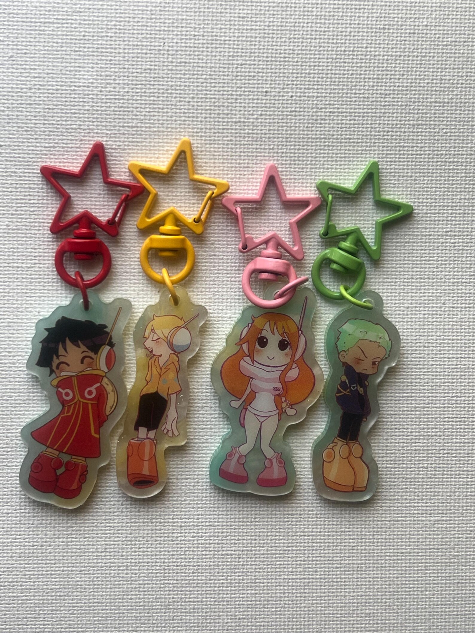 One Piece Egghead Keychain Charms(luffy, Nami, Zoro, Sanji) - Etsy