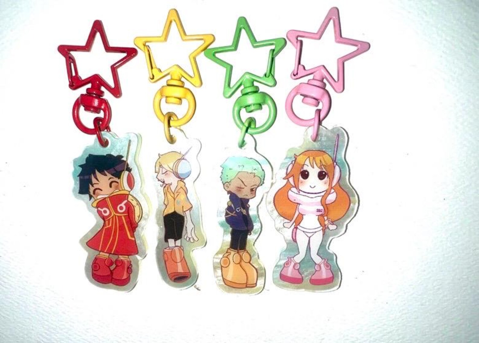 One Piece Egghead Keychain Charms(luffy, Nami, Zoro, Sanji) - Etsy
