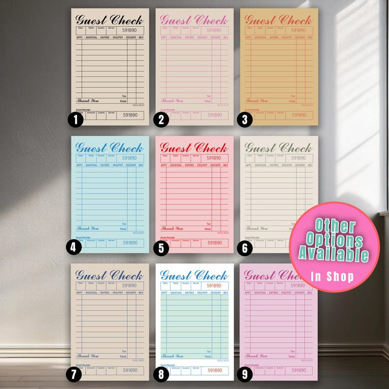 Rustic Guest Check Rolled Posters, Vintage Living Room Dining Room ...