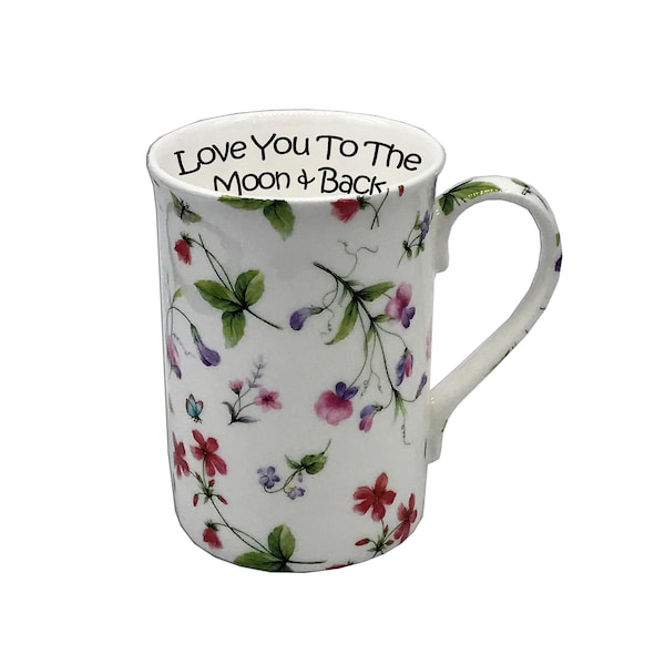 Floral Bone China Mug - Etsy
