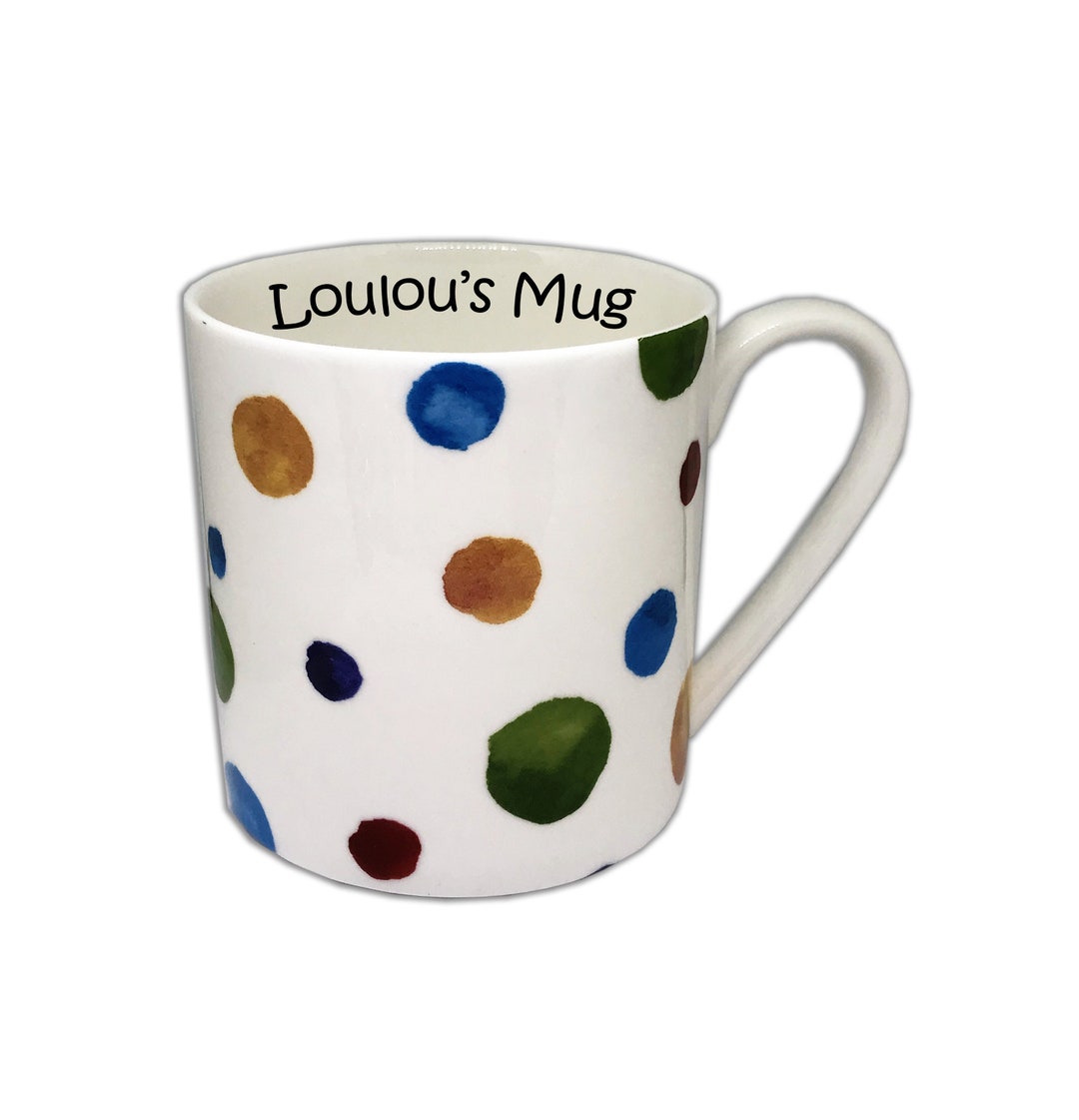 BN Personalised Large China Spotty Coffee Mug - Etsy