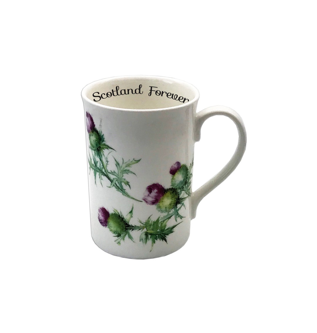 Personalized Scottish Thistle Mug, Boxed Fine Bone China Gift - Etsy
