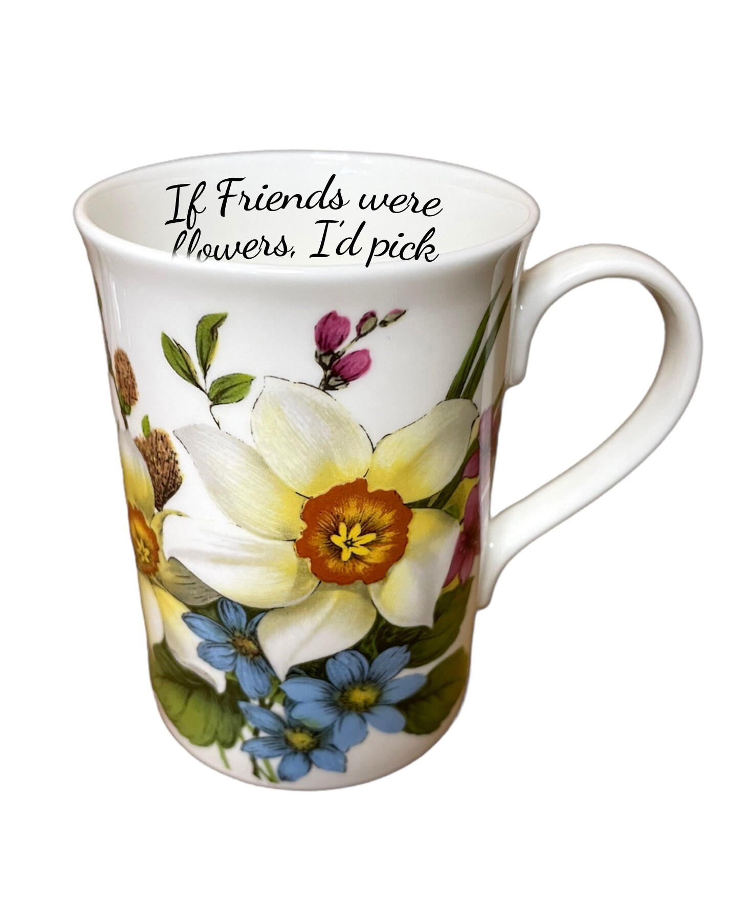 Personalised Daffodil Narcissus Fine Bone China Coffee Mug, Daffodil ...