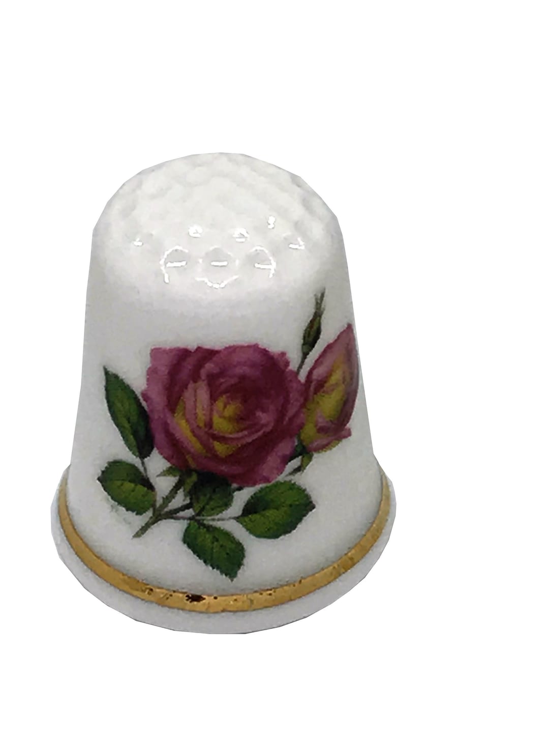 BN Personalised Fine Bone China Rose Thimble With Display Case, Flower ...