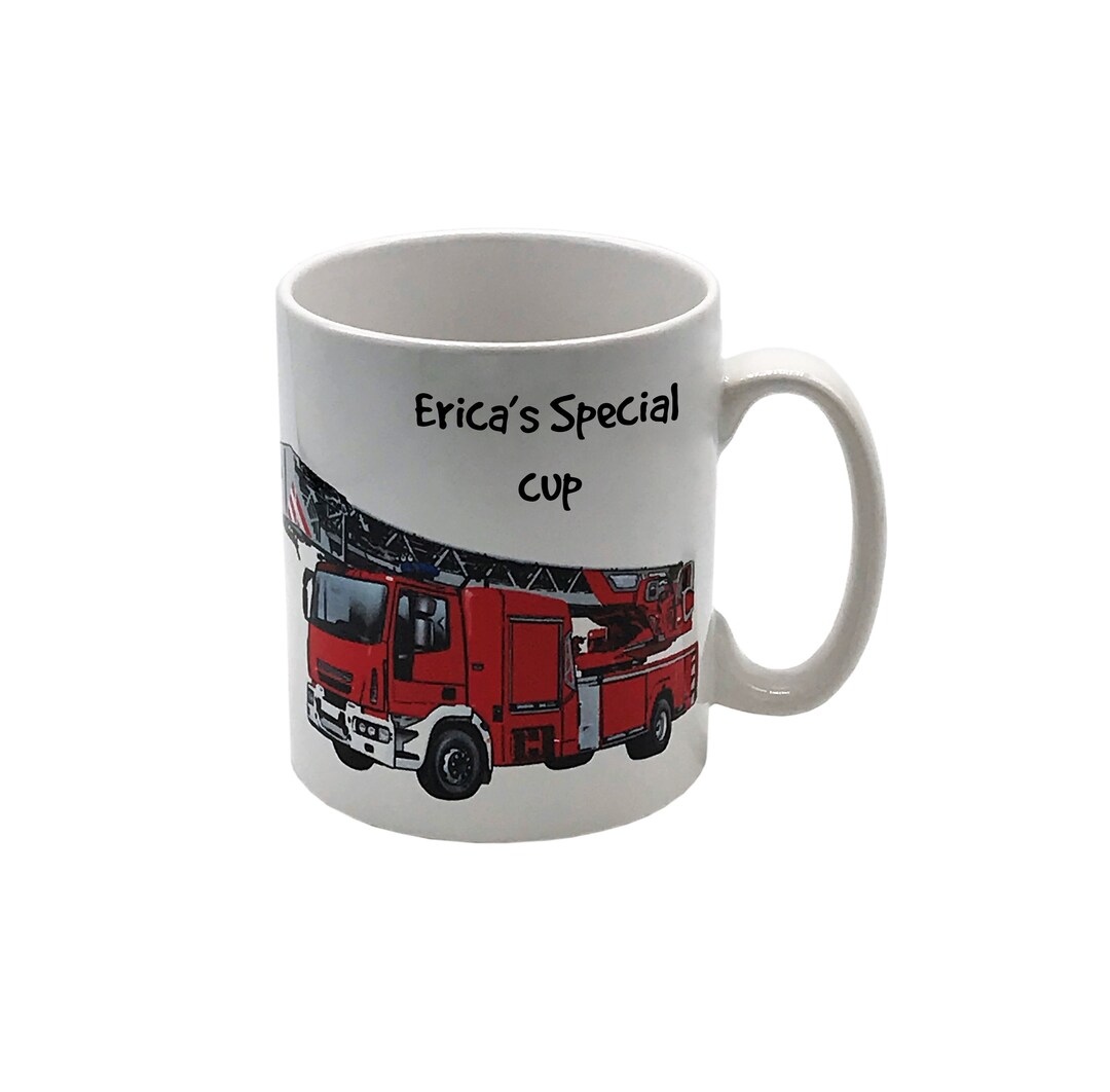 Boxed Personalised Fire Engine Stoneware Mug, Firefighters Mug - Etsy