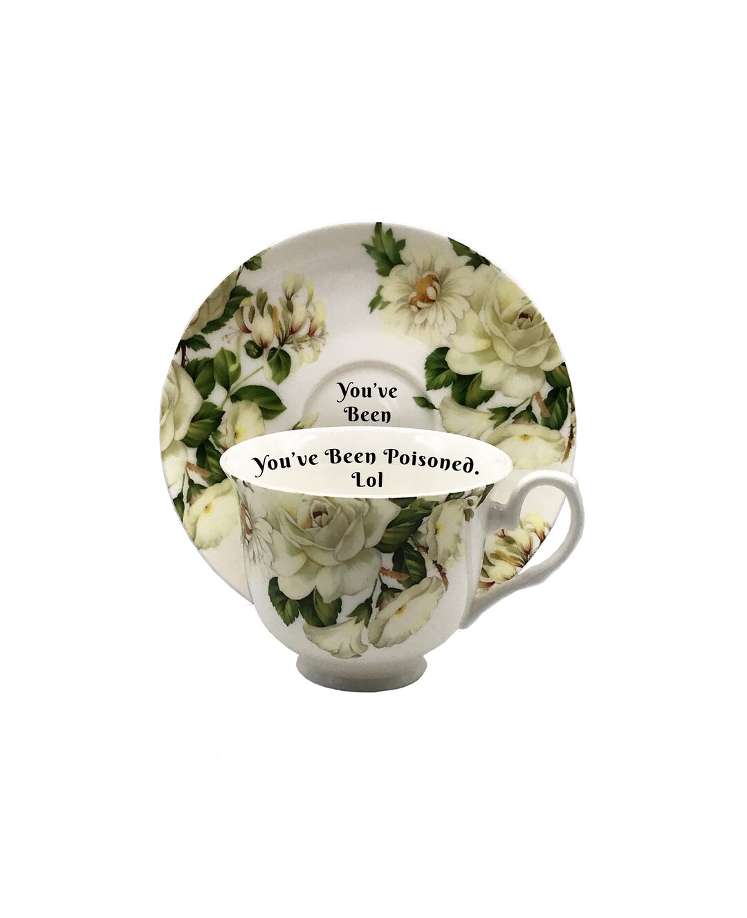 Personalised Modern Vintage Fine Bone China Teacup and Saucer, Rose ...