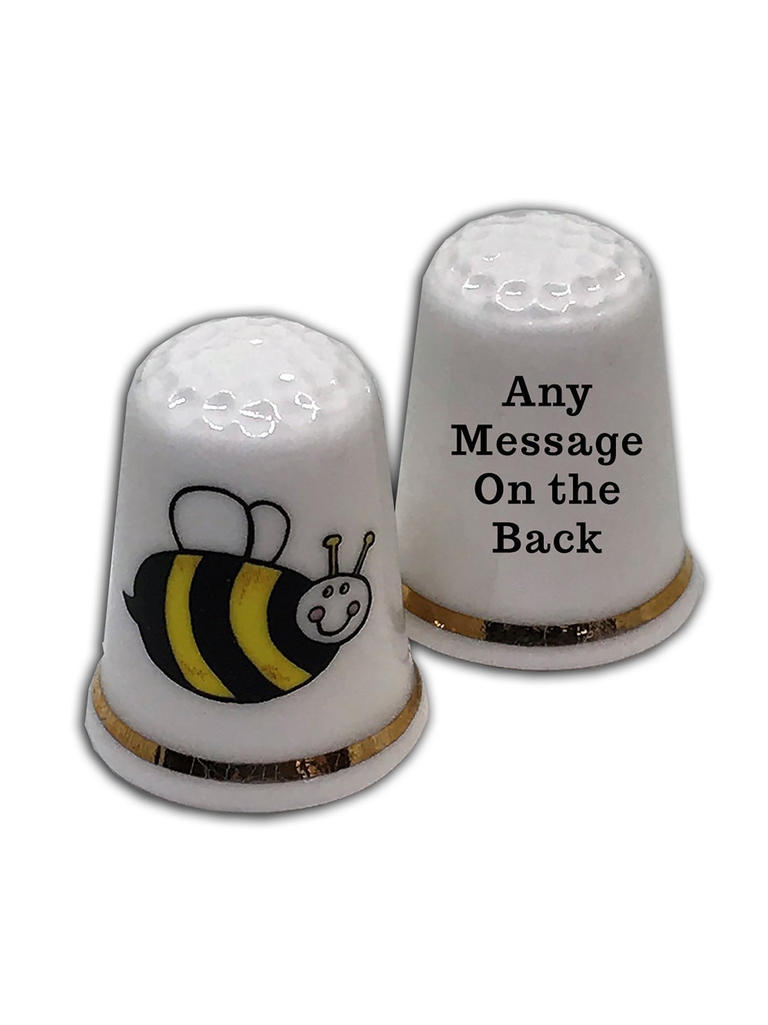 BN Personalised Fine Bone China Cute Bumble Bee Thimble With Display ...