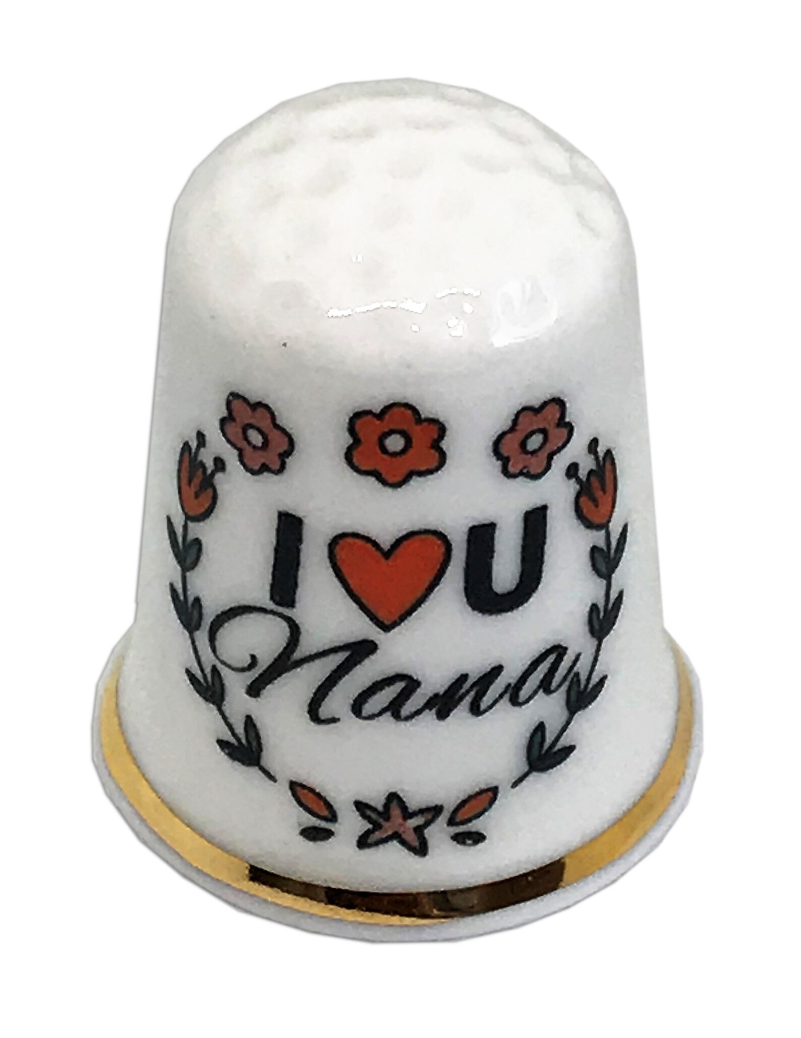 Personalized Fine Bone China Thimble, Love My Nana Gift, Hand Decorated ...