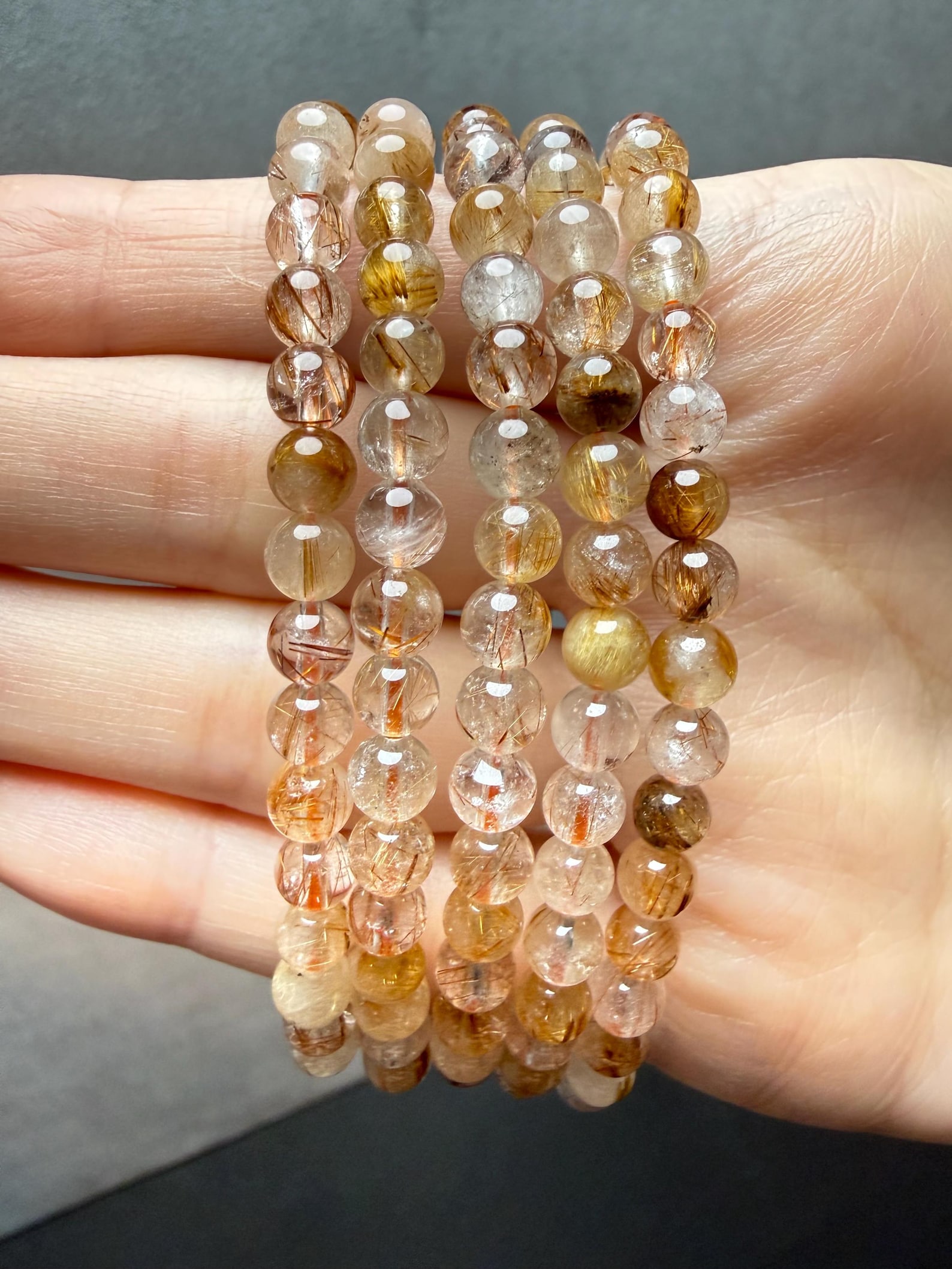 Copper Rutilated Quartz 5mm Bracelet - Etsy