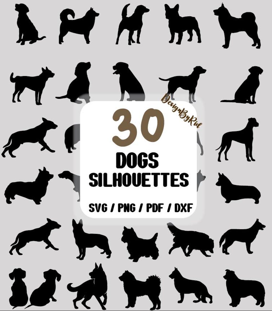 Dog Silhouette, SVG Bundle File, Dog Clipart for Cricut, Dog Breed SVG ...