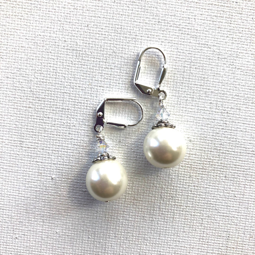 Pearl Earrings Shell Earrings Pearl Drop Earrings Pearl Dangle Earrings ...