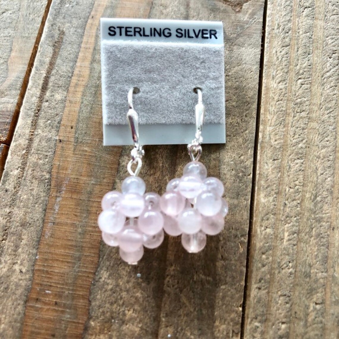 Rose Quartz Earrings Rose Quartz Jewelry Pink Earrings Rose - Etsy