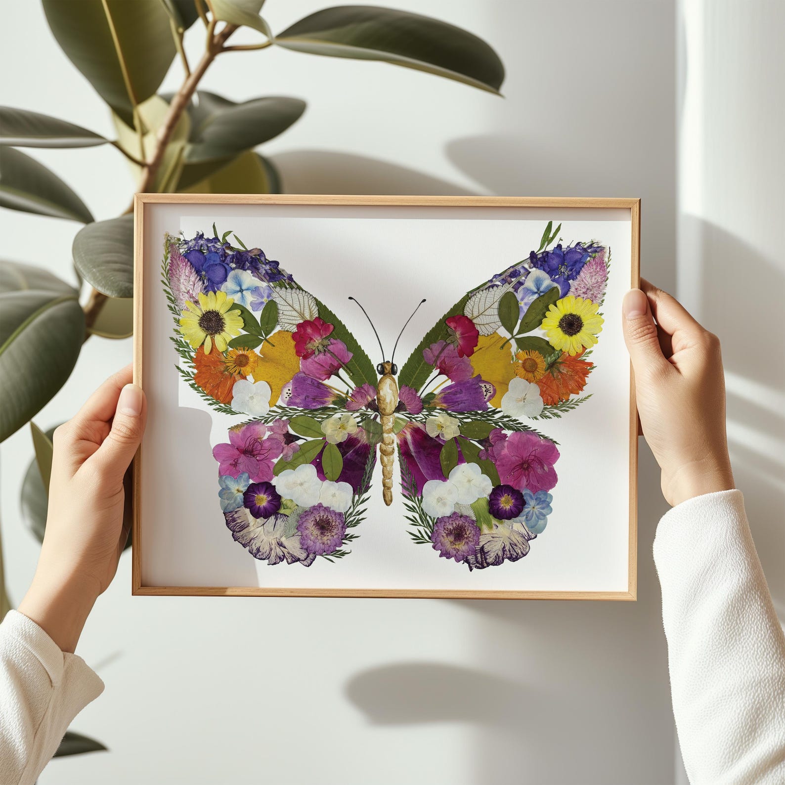 Butterfly Pressed Flower Art Print - Botanical Wall Art - Etsy