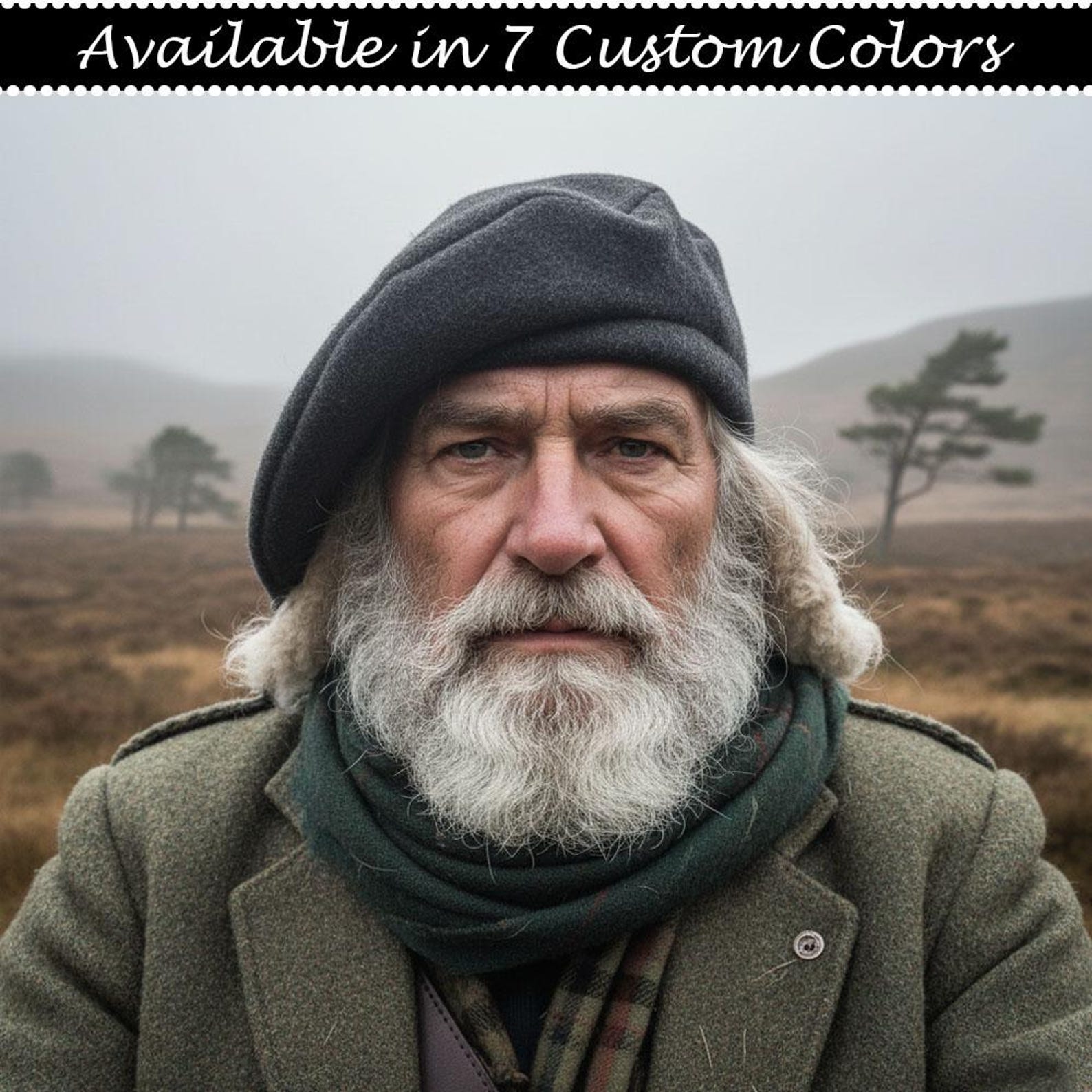 Custom Wool Bonnet Hat Handmade Scottish Men Wool Tam Hats Traditional ...
