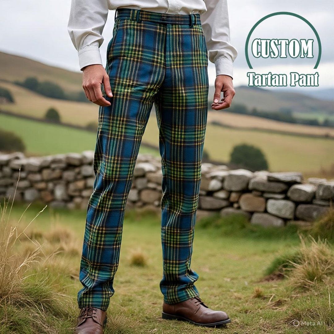 Scottish Tartan Pant for Men Handmade Tartan Trousers Highland Plaid ...