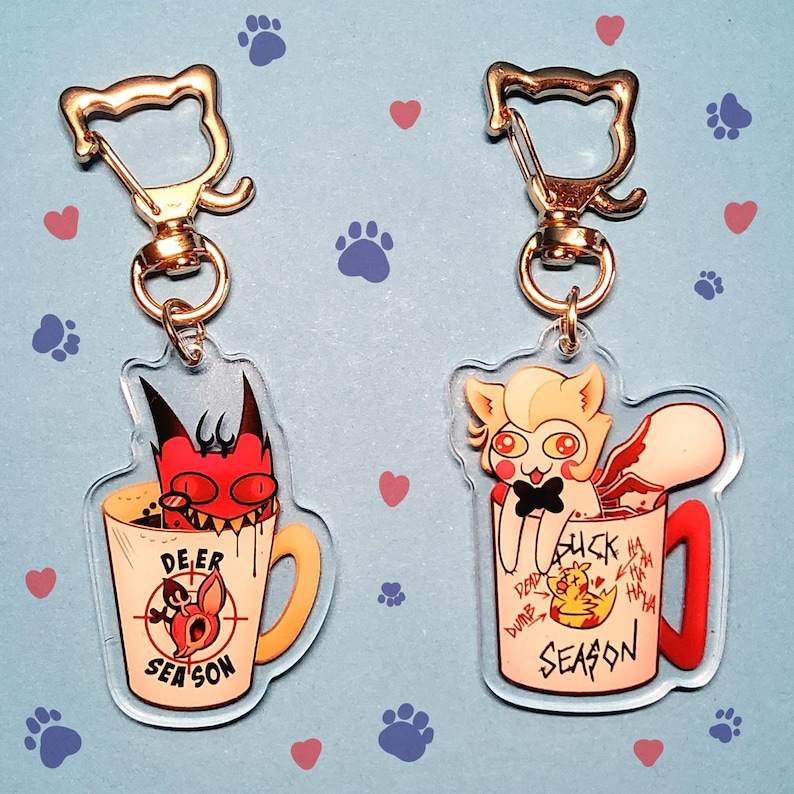 Cursed Cat Alastor and Lucicat in Dad Mugs Keychains - Etsy