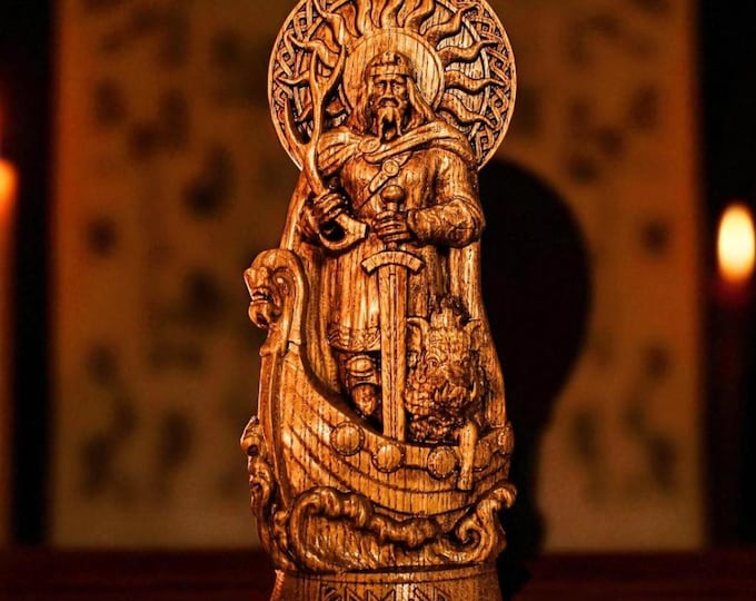 Freyr Totem Altar Frey Statue Norse Pagan Asatru Figurines - Etsy