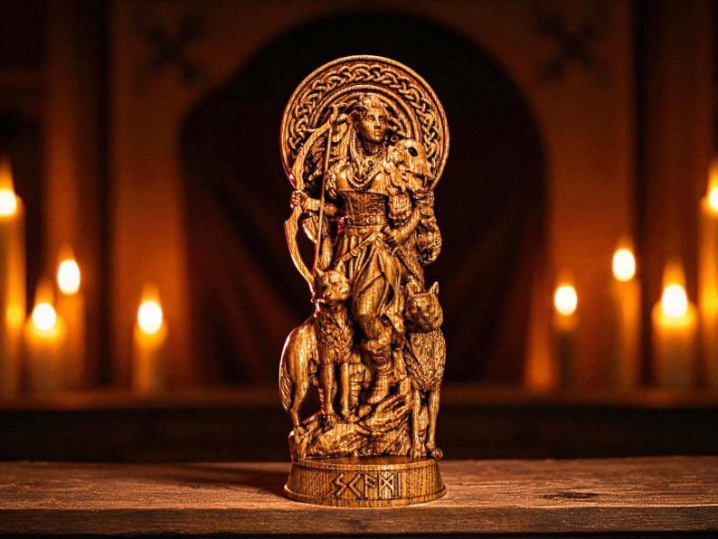 Skadi Statue, Skadi Norse Goddess Figure, Goddess of Hunting, Norse ...