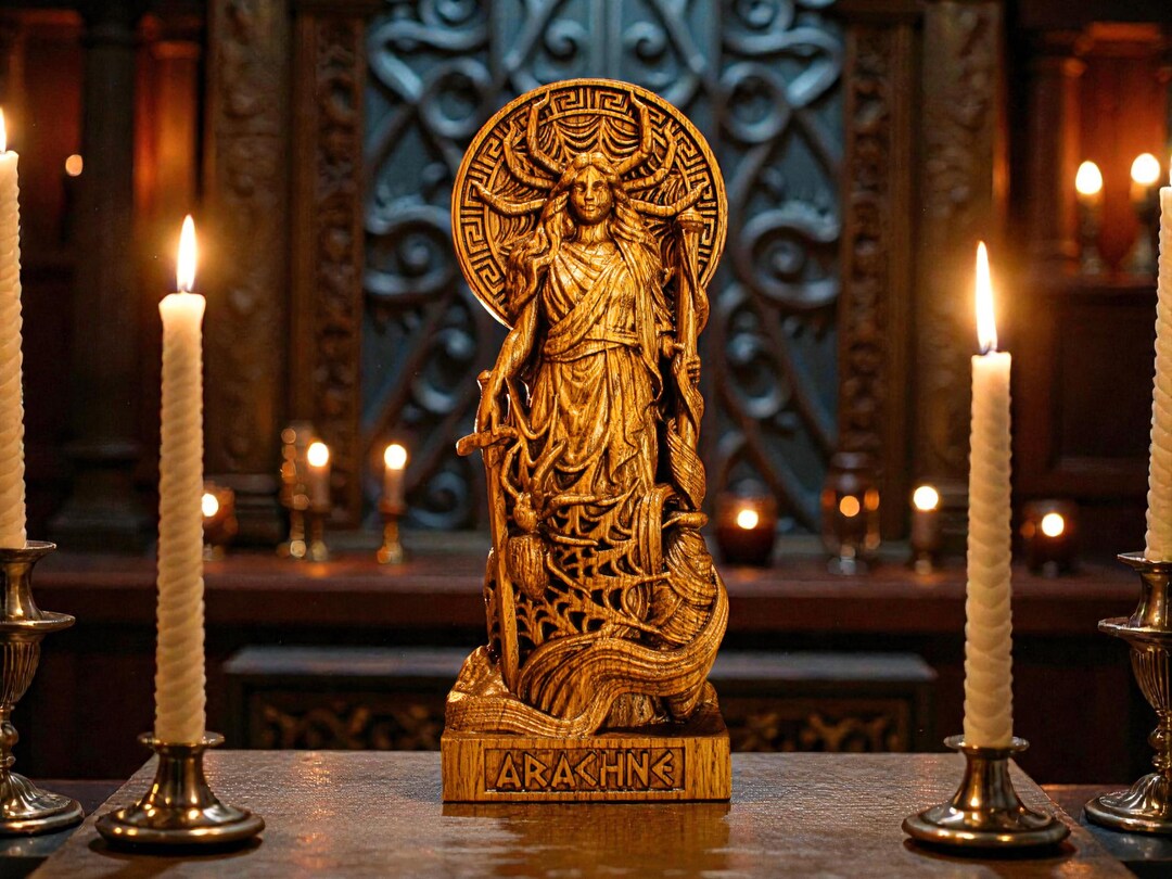 Arachne Statue, Greek Goddess Arachne, Goddess Figure, Pagan Altar ...