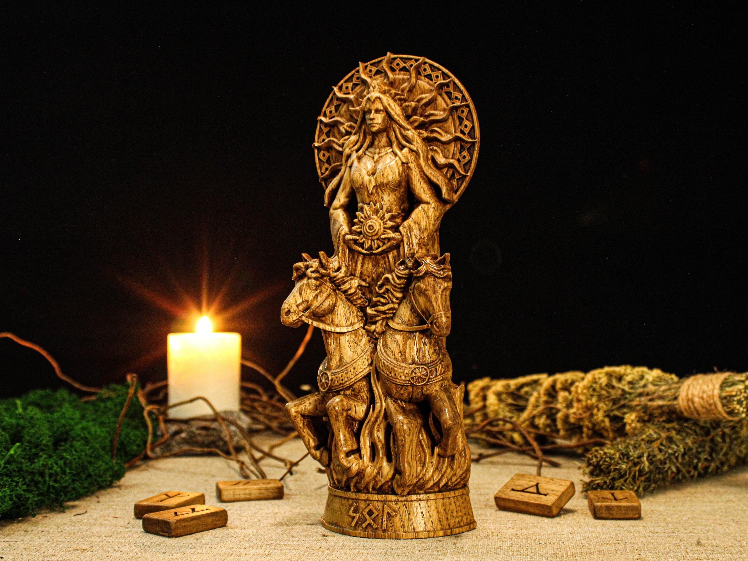 Sol Statue, Norse Goddess Sol, Sol Altar Figure, Sunna Goddess Figure ...
