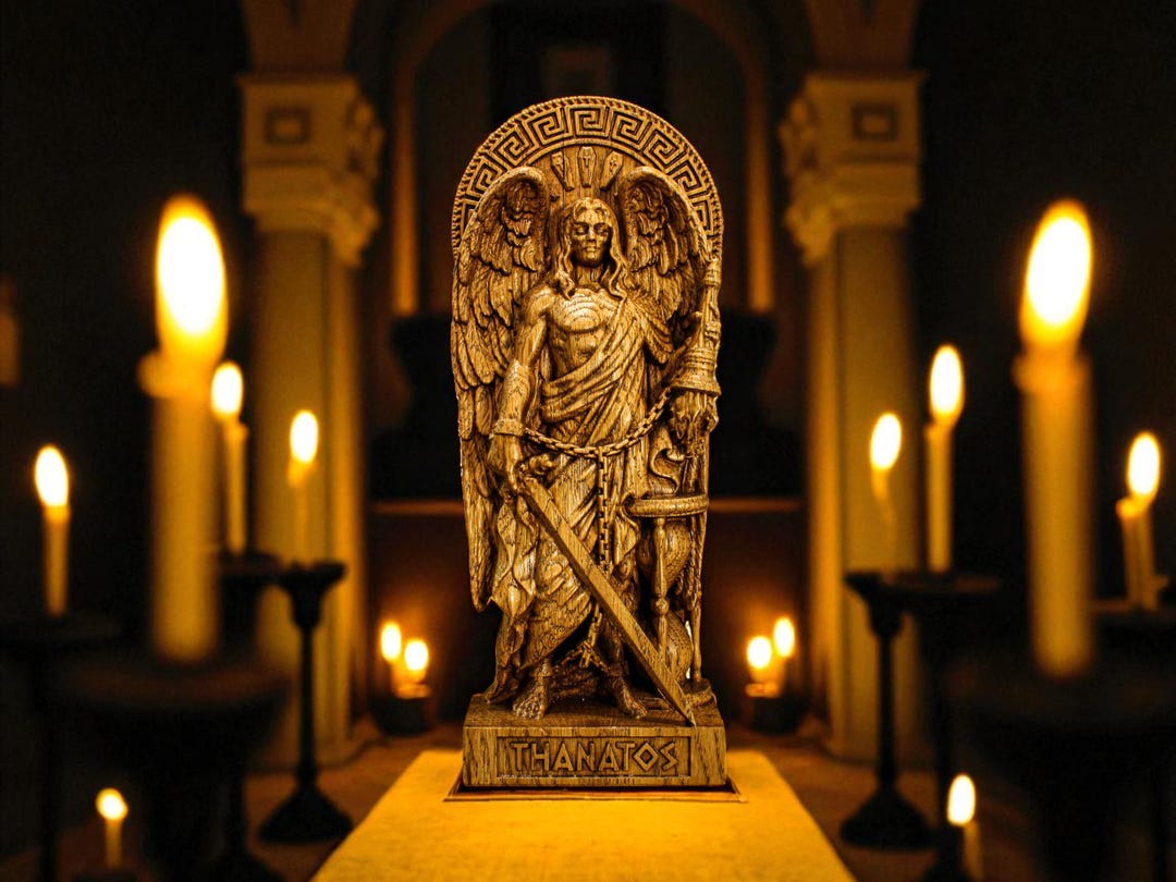 Thanatos Statue, Greek God Thanatos, Thanatos Altar Figure, Greek Altar ...