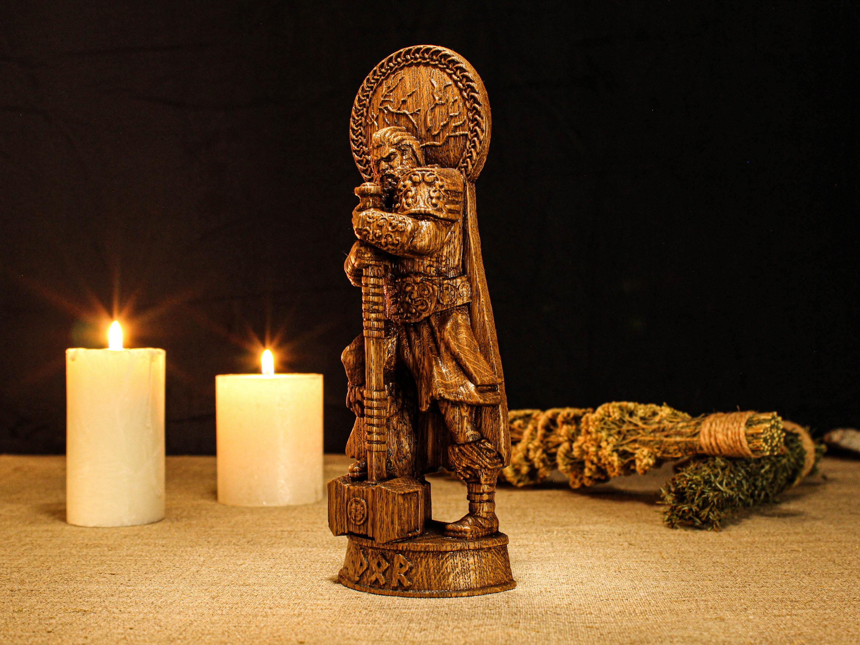 Thor Statue, Norse God Thor, Wooden Thor, Viking Statue, Norse ...