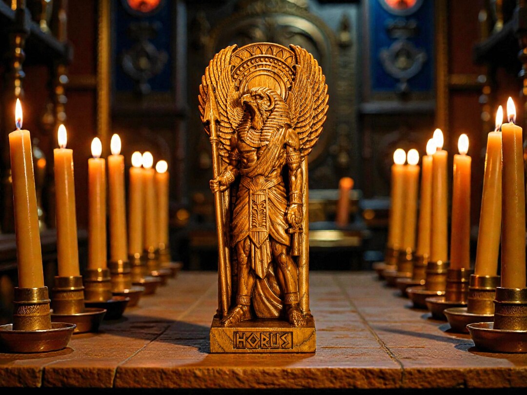 Horus Statue, ägyptischer Gott Horus, Horus Altar Figur, ägyptische ...
